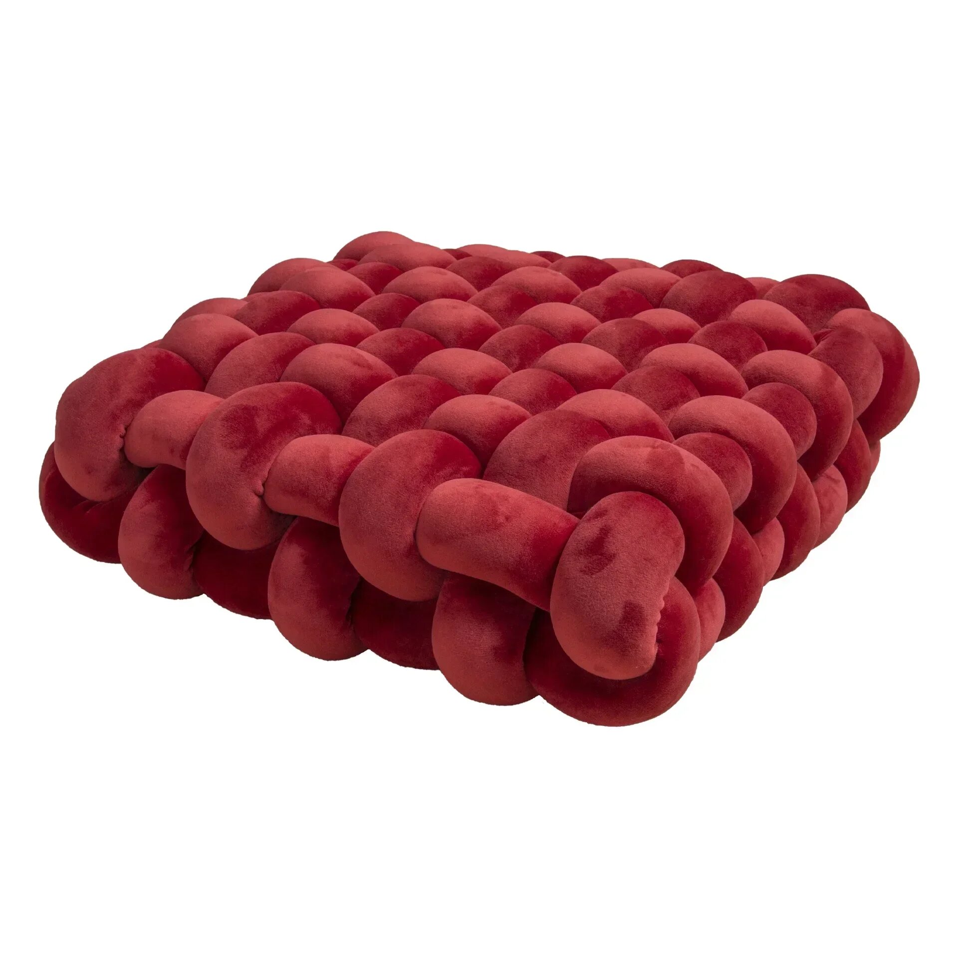Плюшевая подушка-узел 30x33x12CM, Бордовый, Wwine Red