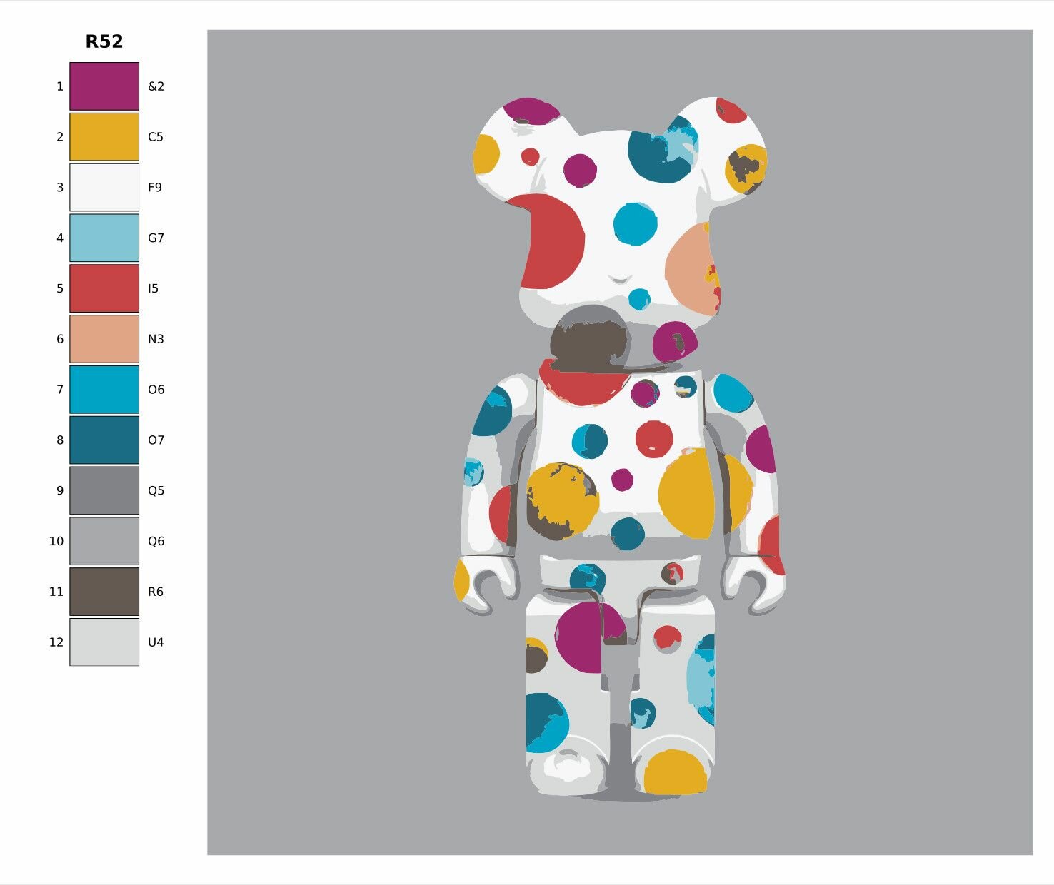 Картина по номерам BRUSHES-PAINTS "Bearbrick" R-52 70x70 см