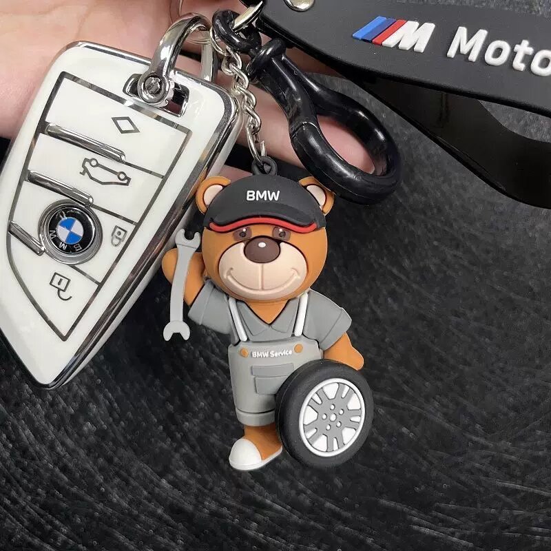 Брелок для ключей BMW Bear Doll Blade Square 3, серия 5 x1, мини-брелок для ключей, высококачественный оригинальный