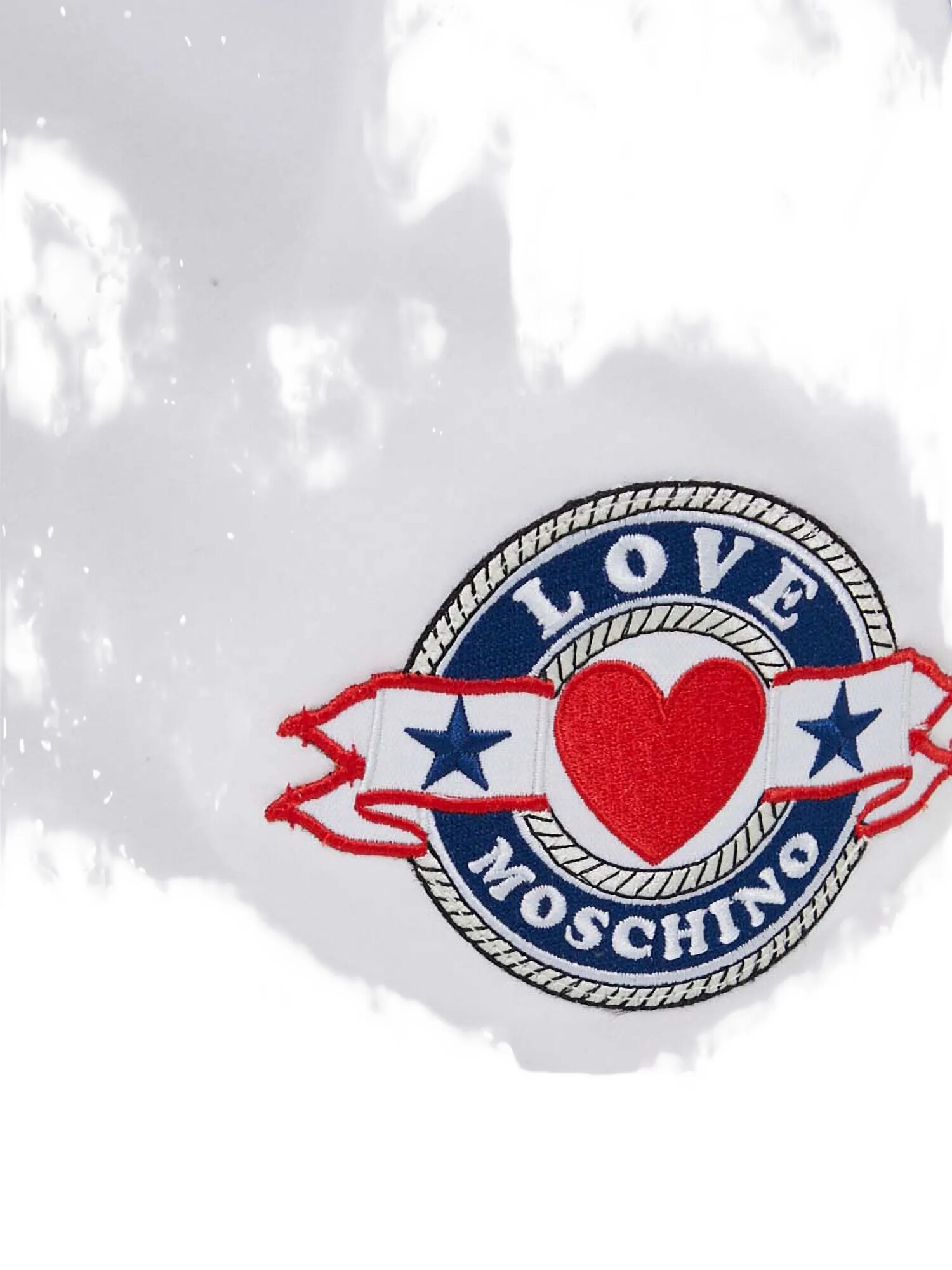 Шорты LOVE MOSCHINO Logo-embroidered shorts, размер 40, бежевый/белый — фото 1