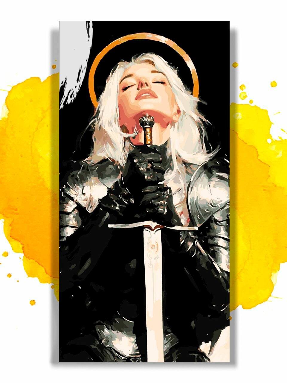 Картина по номерам на холсте Девушка-рыцарь, 30 х 60 см