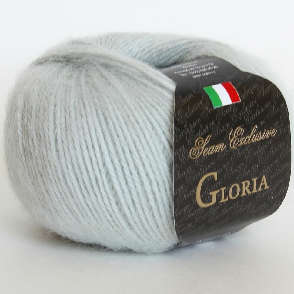 Пряжа Gloria Seam цвет 10 серый, 5шт*(150м/50г), 50% пух бейби альпаки, 40% мериносовая шерсть, 10% микрофибра