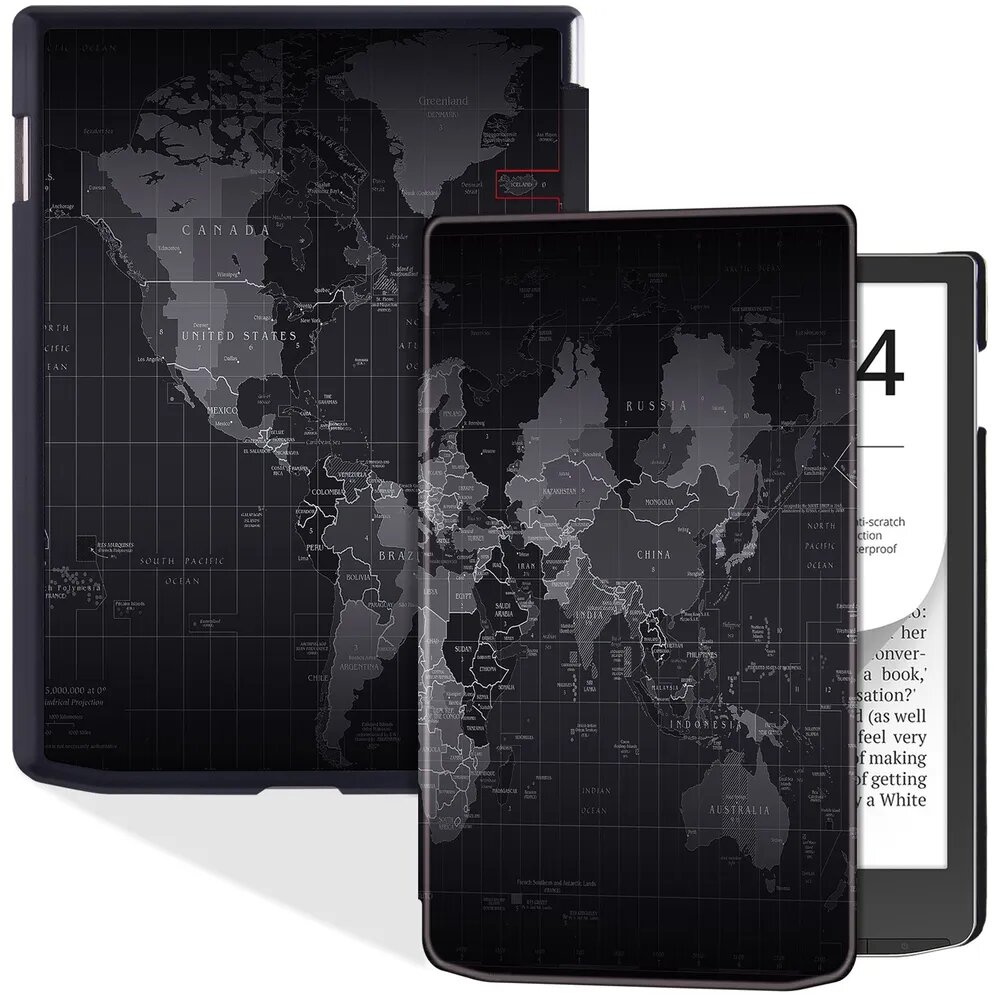 BOZHUORUI Чехол для 7.8" Pocketbook InkPad Color 2/InkPad Color 3 e-Reader, тонкий легкий чехол из искусственной кожи с автоматическим сном/пробуждением