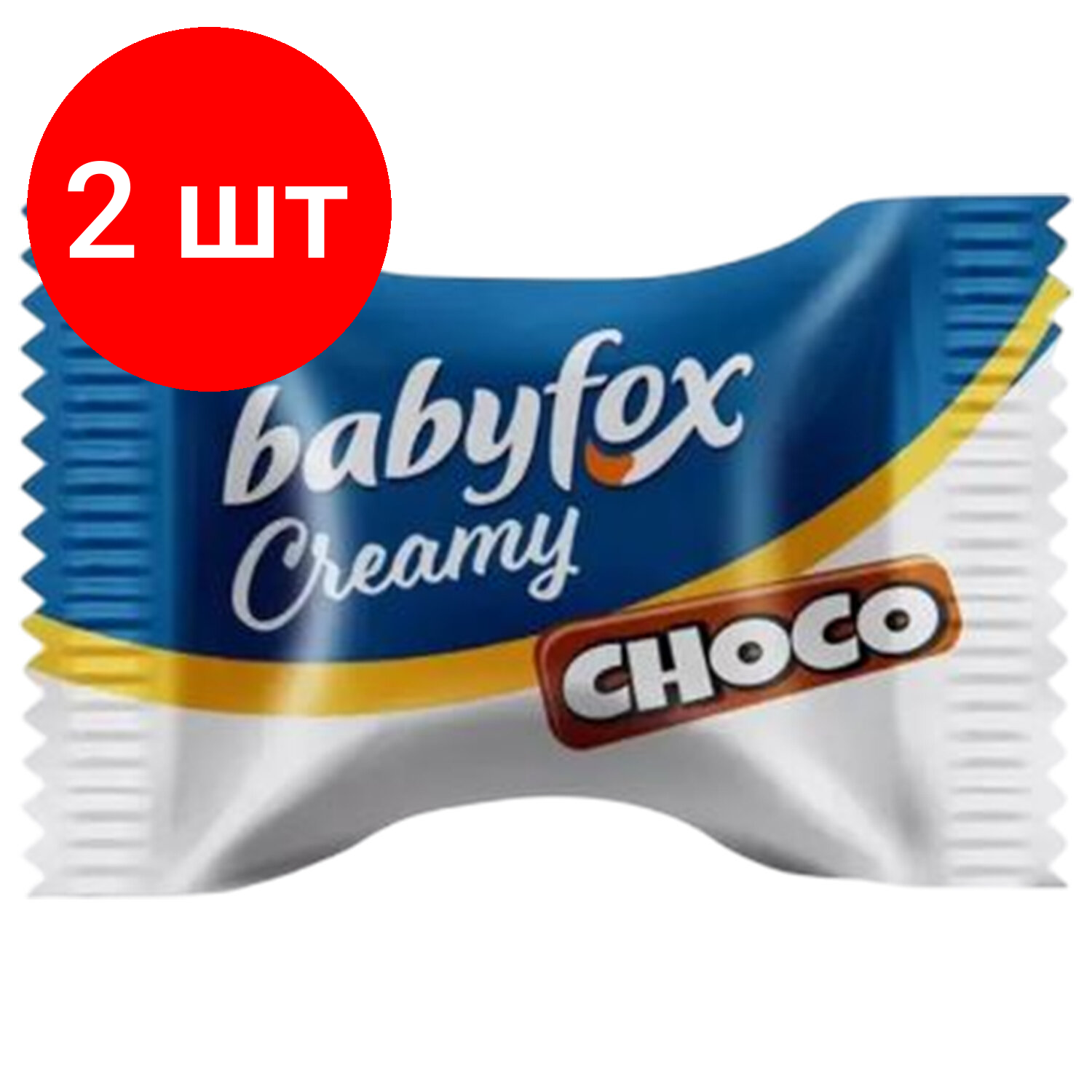 Комплект 2 шт, Конфеты вафельные BABYFOX "Пирамидки с фундучным кремом в молочном шоколаде", гофрокороб 2 кг, РВК652