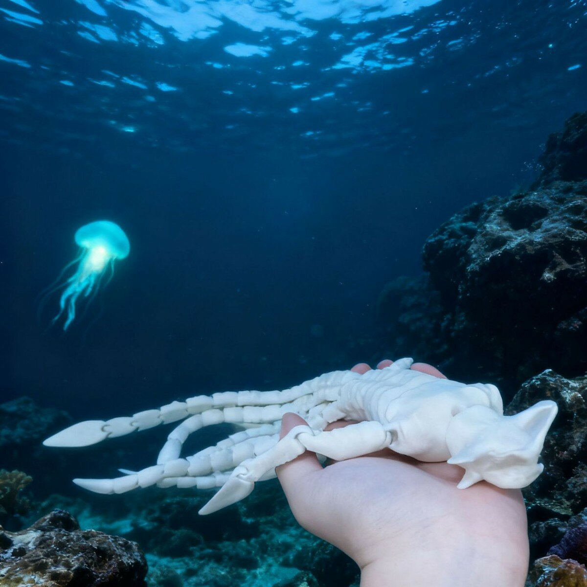 3D-печатная подвижная игрушка морского монстра из серии глубоководных загадок, морской пожиратель, оптовая продажа доступна