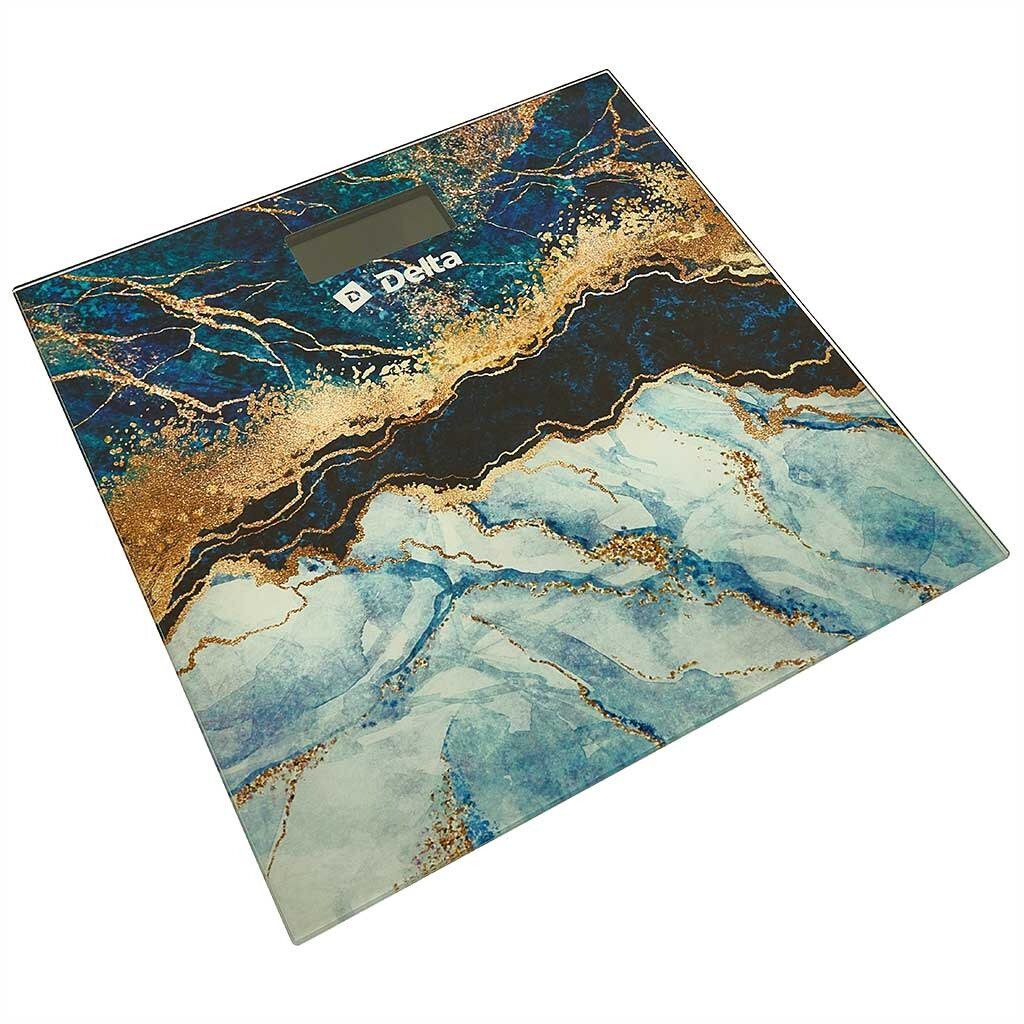 Весы напольные электронные Delta Синий оникс, стекло, до 180 кг, точность 50 г, LCD-дисплей, 30х30 см