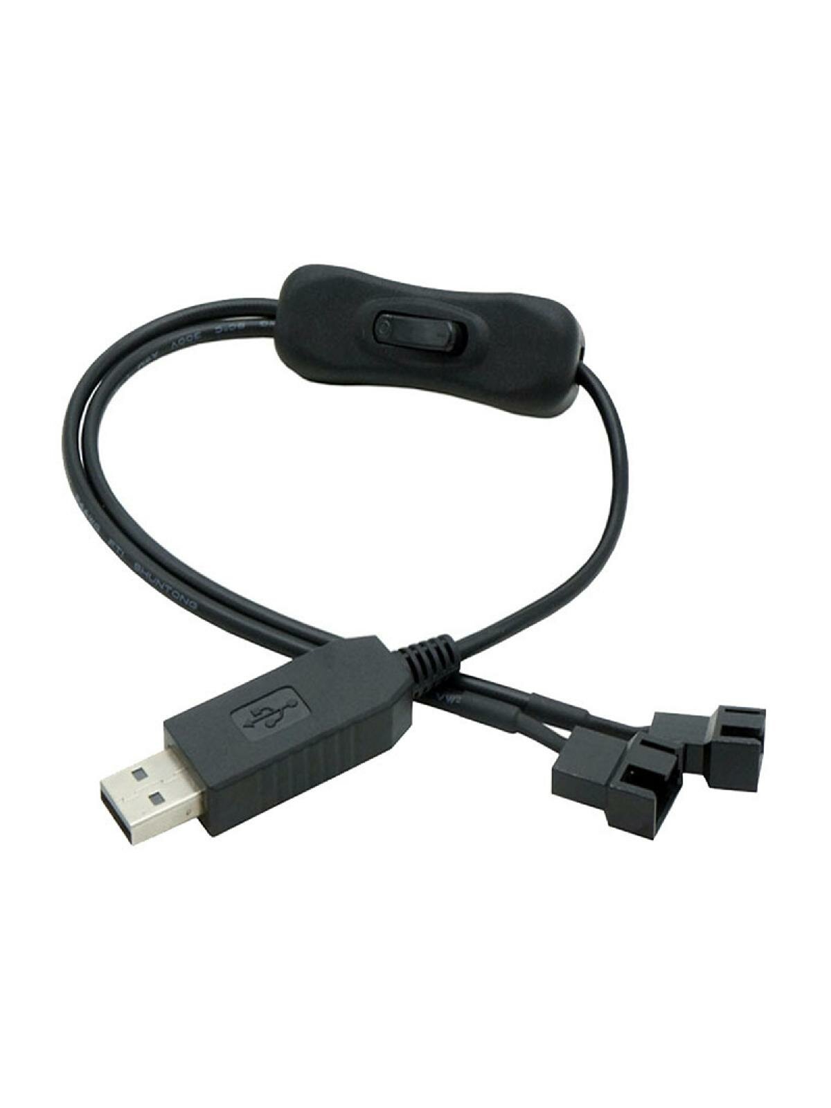 Адаптер питания вентилятора компьютера, соединительный кабель USB-4Pin с выходом 12 В