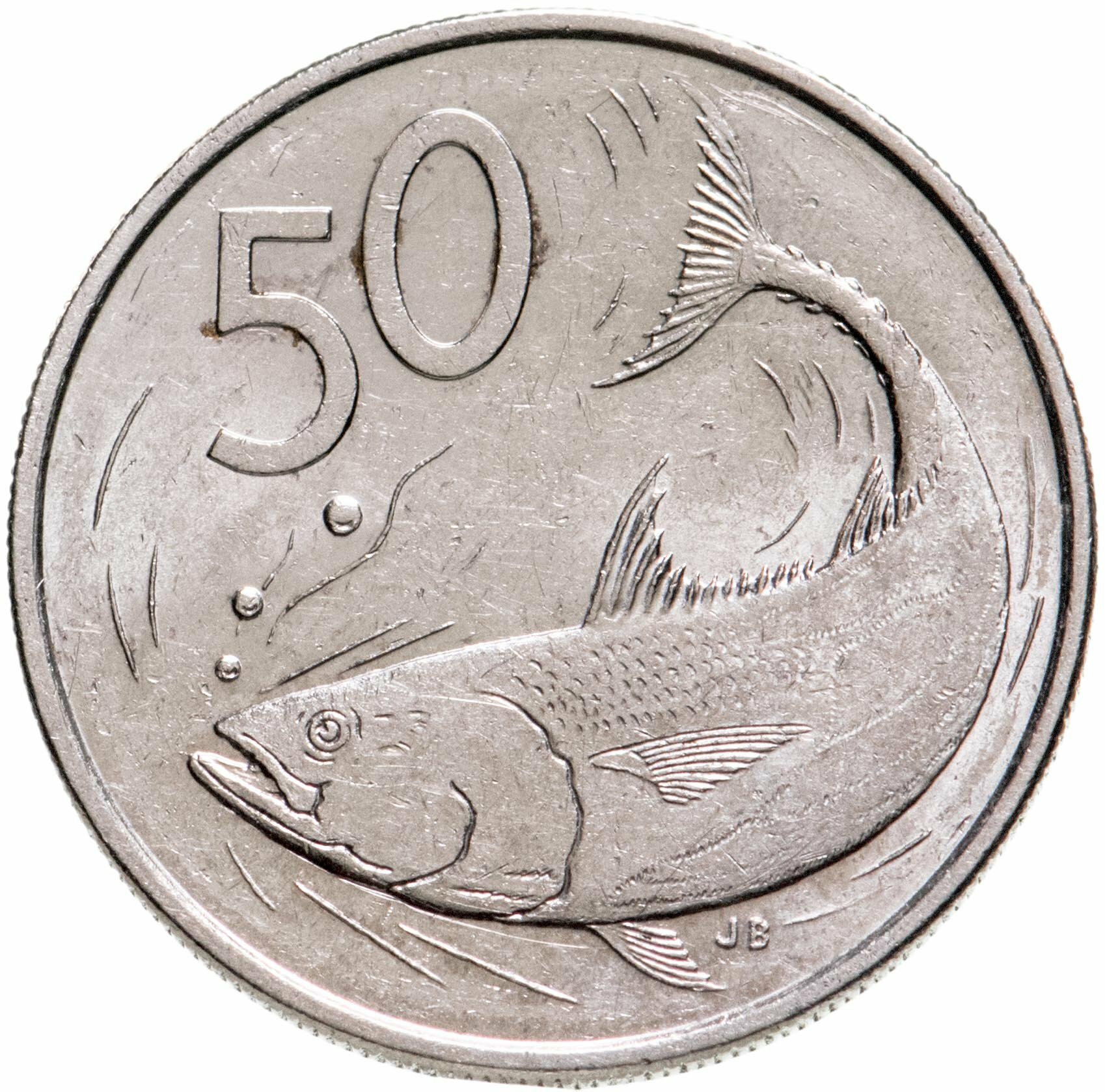 Острова Кука 50 центов 2015, Сталь, в сохранности AU-UNC