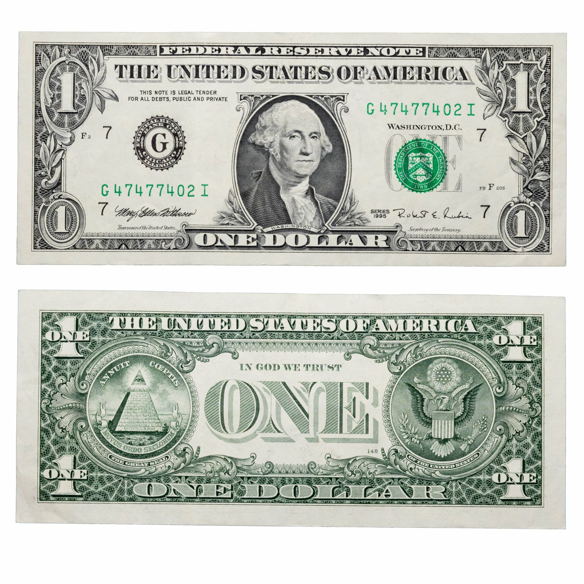 США 1 доллар 1995 Pick 496a G-Чикаго "FW" Fort Worth