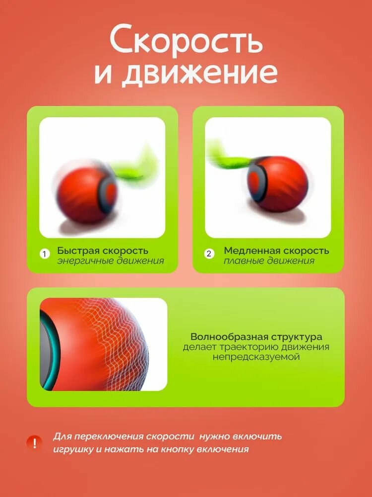 Игрушка для кошек интерактивная, умный мячик с хвостиком, дразнилка для котят