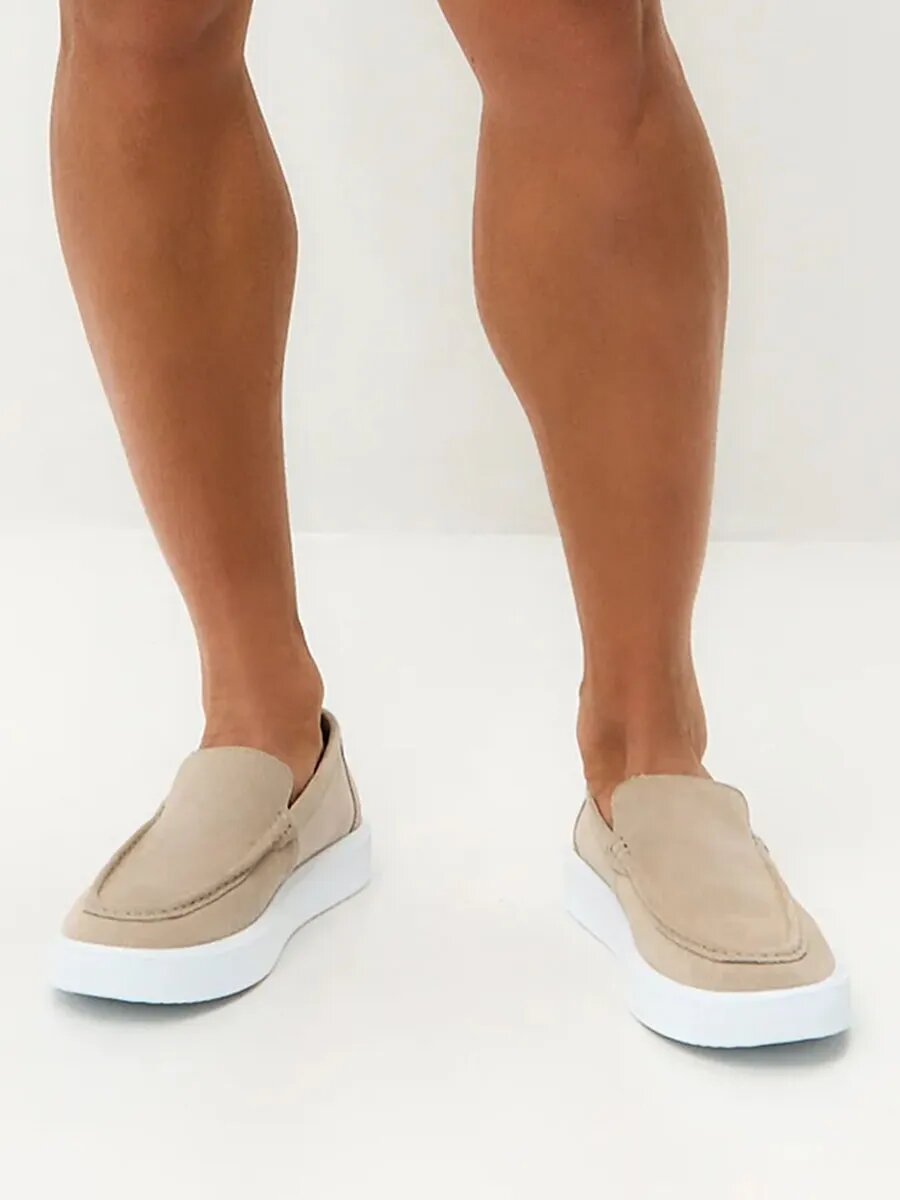 Лоферы кожаные на высокой подошве