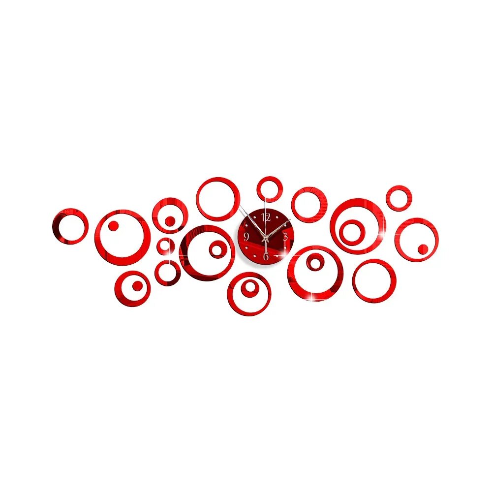 Настенные часы 3D акриловые круглые Красный, red