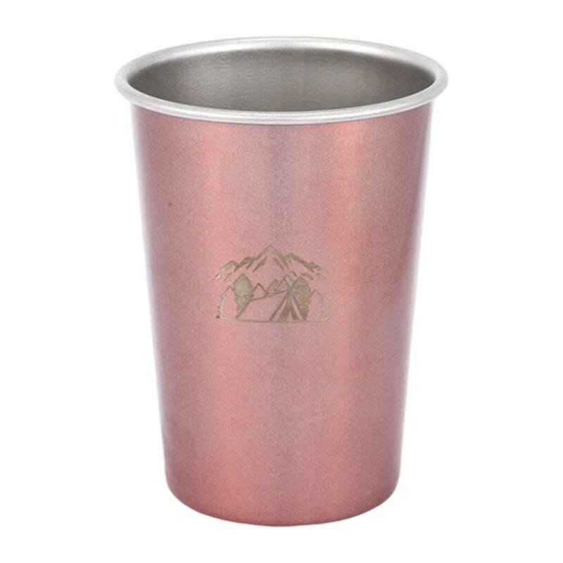 Многоразовая кружка из нержавеющей стали для кемпинга, Крупное розовое золото