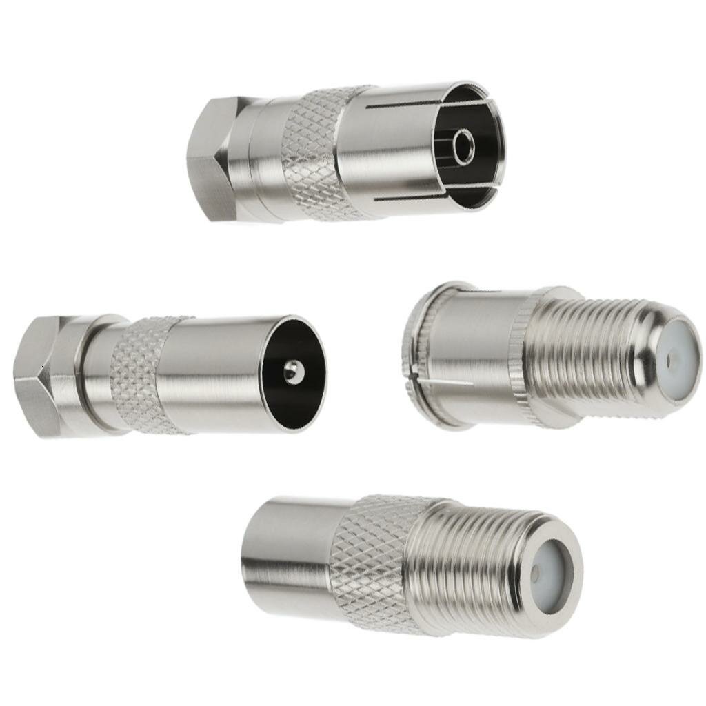 4шт Метрических РЧ-адаптеров типа F для подключения к телевизору TV9.5 Коаксиальные разъемы для спутникового телевидения