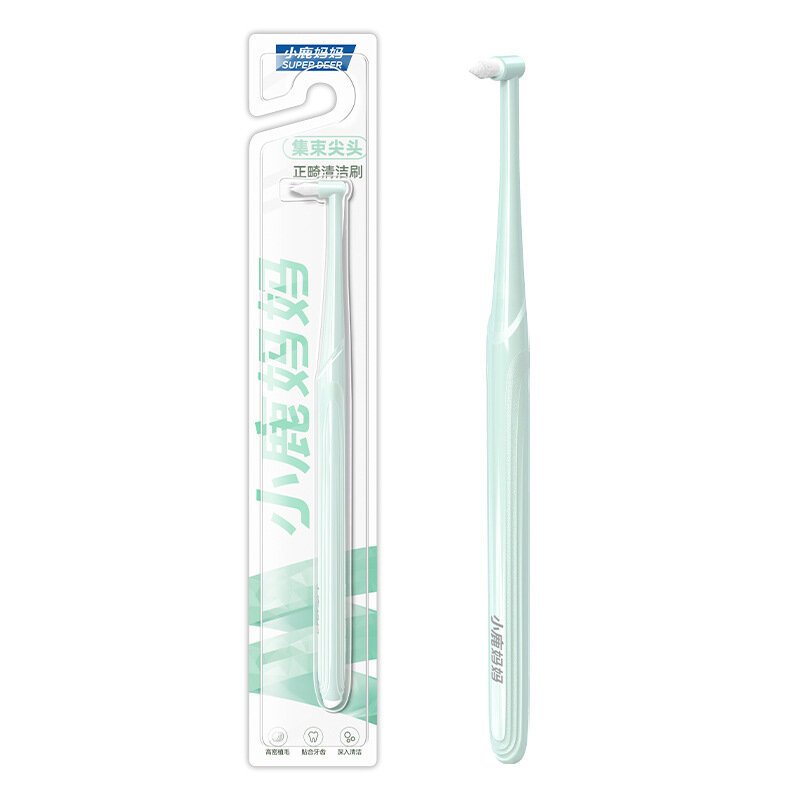 Зубная щетка Xiaolu Mama с одной головкой для чистки коренных зубов, заостренная щетка для зазоров между зубами, одноголовая плоская ортодонтическая зубная щетка