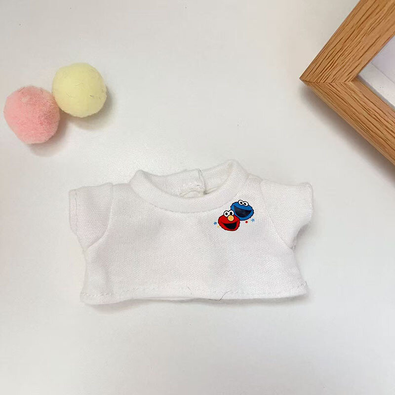 Только одежда】17 см подвеска Labubu, одежда для кошек, футболка, кожаная куртка, джинсы, юбка, аксессуары Labubu, милый