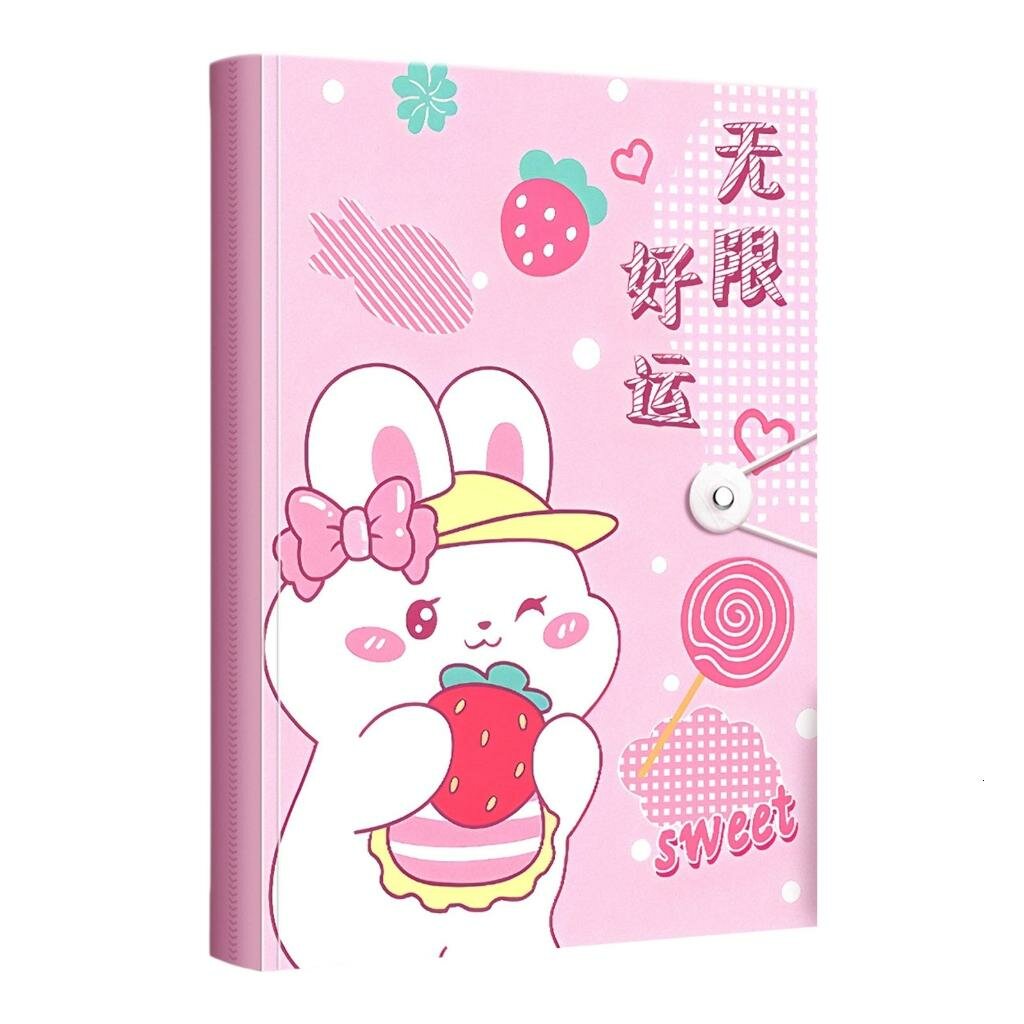 Папки-вкладыши для документов, Розовый милый кролик - 30 страниц