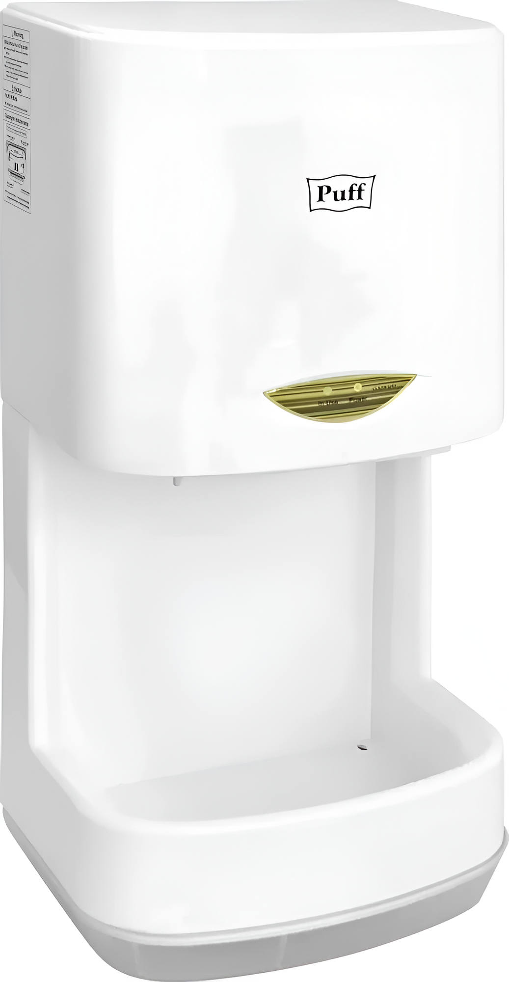 Сушилка для рук Puff 8838, белая, сенсорная, автоматическое включение, бесшумная работа