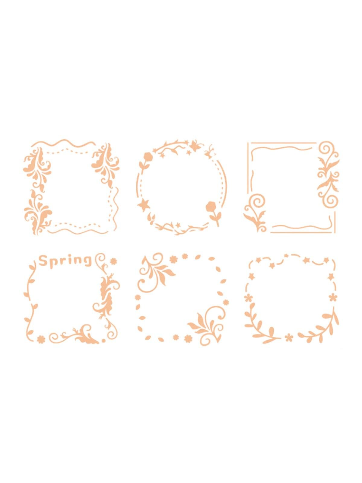 6 шт Трафареты для рисования с цветами, выдалбливают шаблоны для рисования с цветами