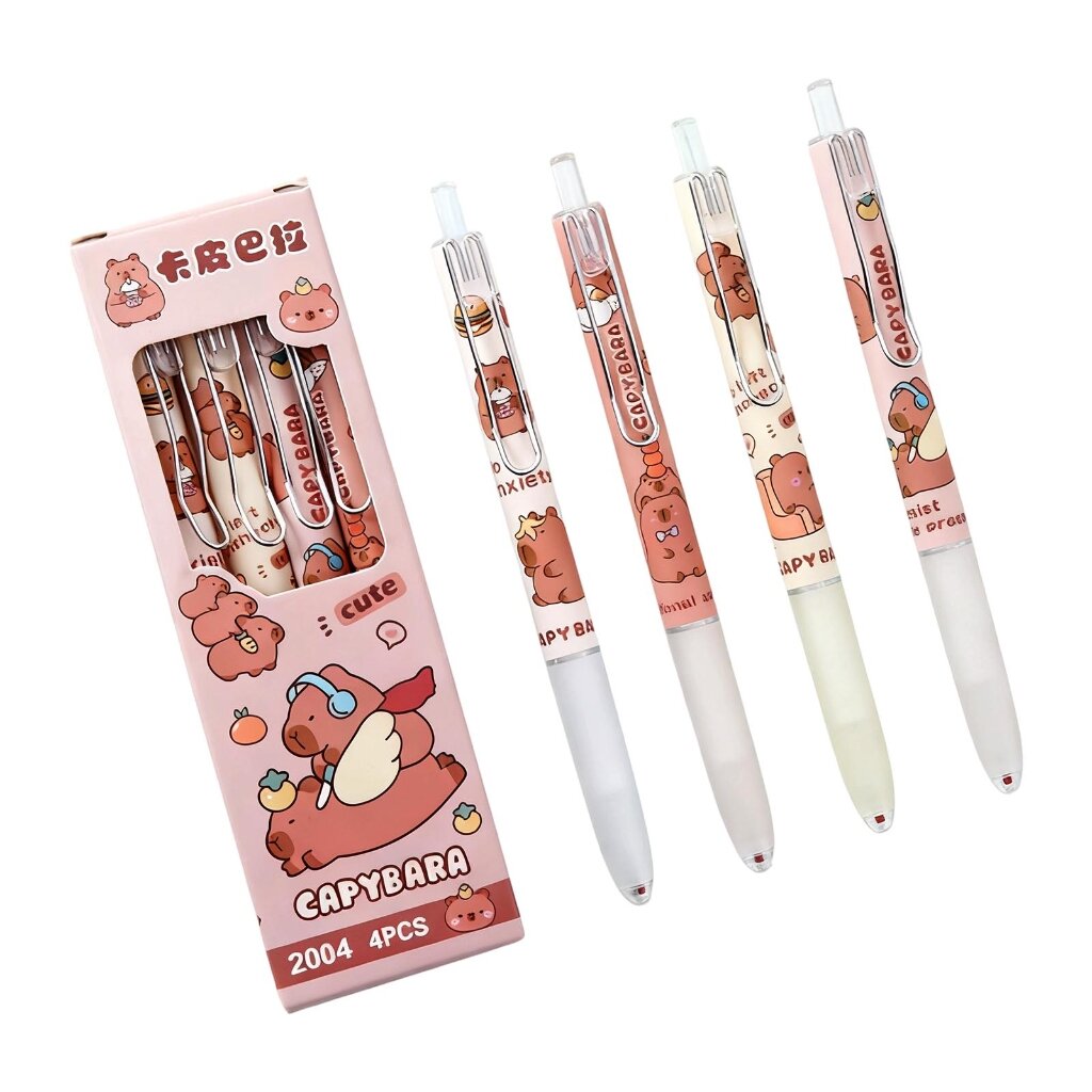 1 коробка из 4 гелевых ручек Capibala pen