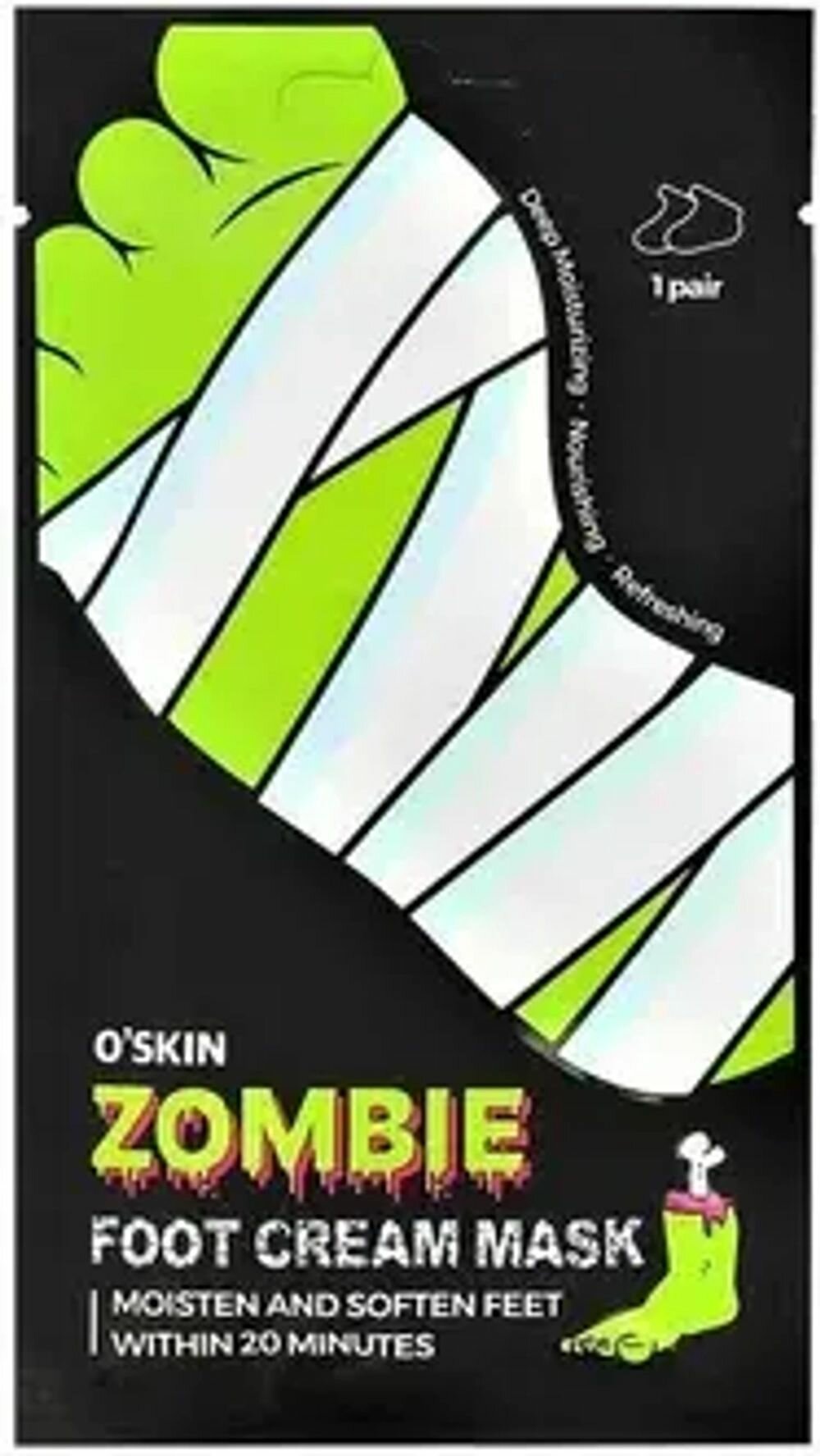 Маска-носочки для ног кремовая Zombie Foot Cream Mask, 16 гр.
