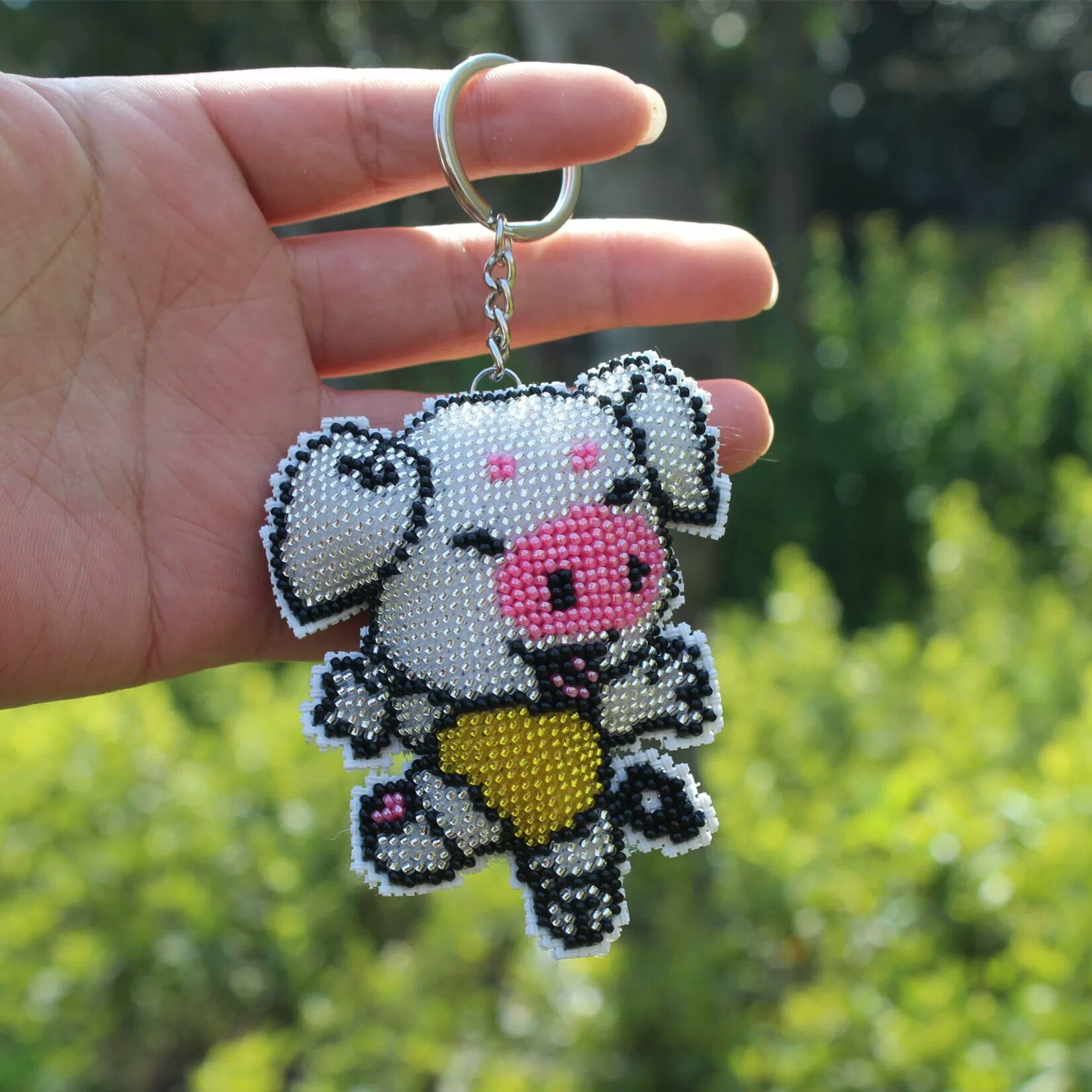 Брелок для ключей с вышивкой крестиком и бисером, символы 12 знаков зодиака: Крыса, Обезьяна, Бык, Лошадь, Петух,