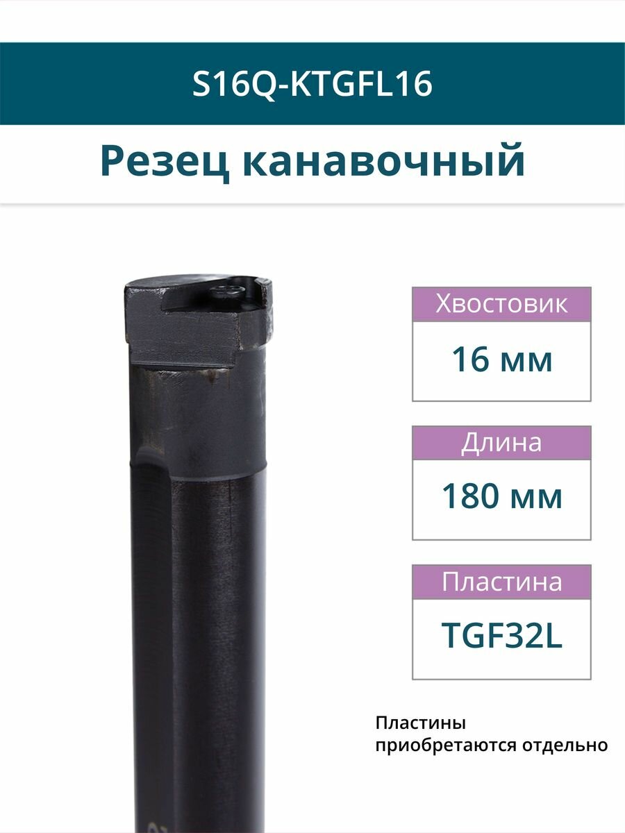 S16Q-KTGFL16 резец канавочный 16 мм левый внутренний / пластина TGF32L