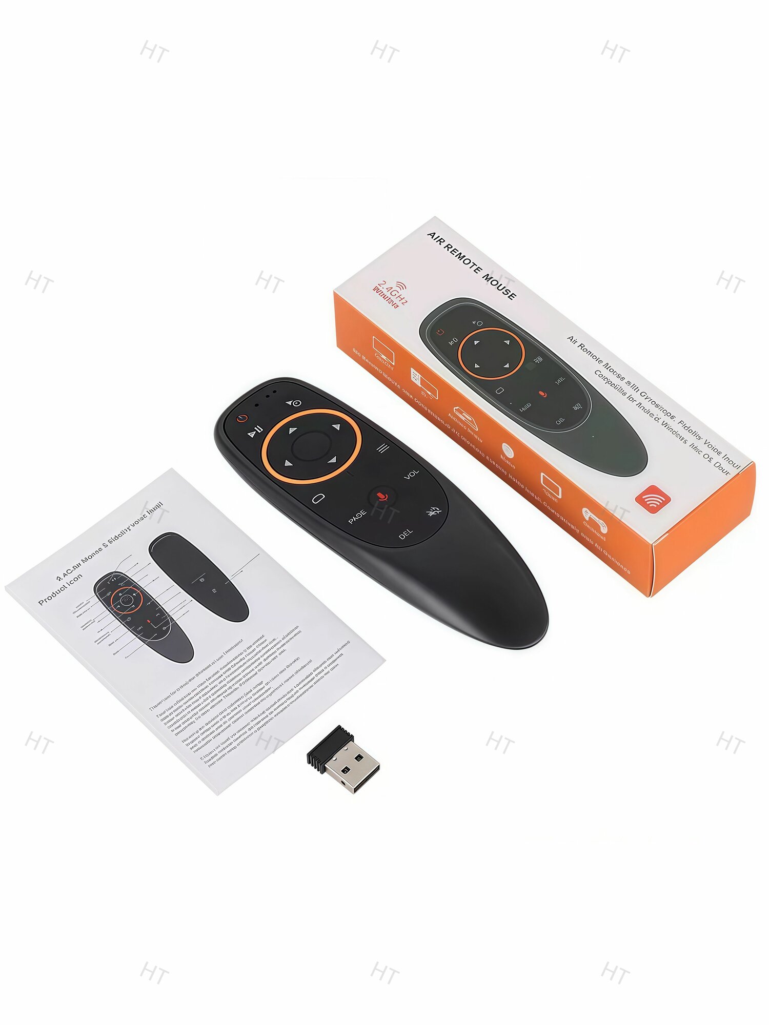 Интеллектуальный голосовой пульт дистанционного управления с функцией обучения беспроводной USB приемник 2,4 Г, датчик гироскопа, воздушная мышь
