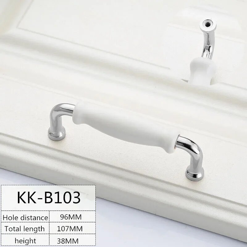 Белые керамические дверные ручки, 1 шт, современные ручки для мебели, зеркальные керамические ручки для кухонных шкафов