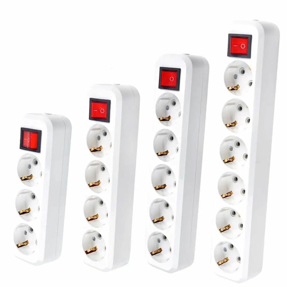 Беспроводной сетевой фильтр с вилкой европейского стандарта и выключателем, зарядное устройство для дома и офиса, адаптер европейского стандарта на 4/5 розеток.