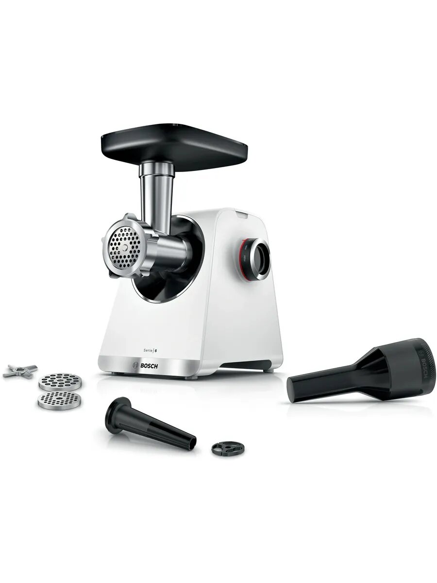 Мясорубка Bosch MFWS609W 3.5кг/мин 2100Вт белый/черный