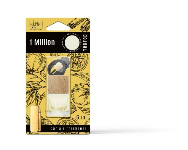 Освежитель - автопарфюм (ароматизатор) подвесной жидкий бочонок Eiffel elite perfume 1 Million 6мл