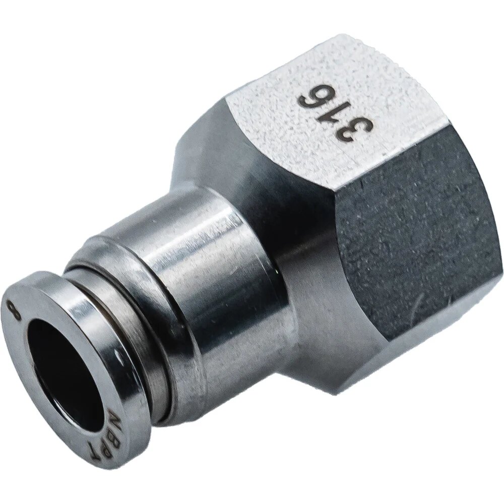 Фитинг NBPT прямой с внут. резьбой SSF 06-3/8 (03) (нерж. 316) арт. 86017