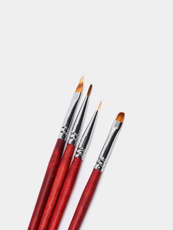 Набор кистей для маникюра, дизайна, наращивания, градиента и росписи ногтей, (4шт)