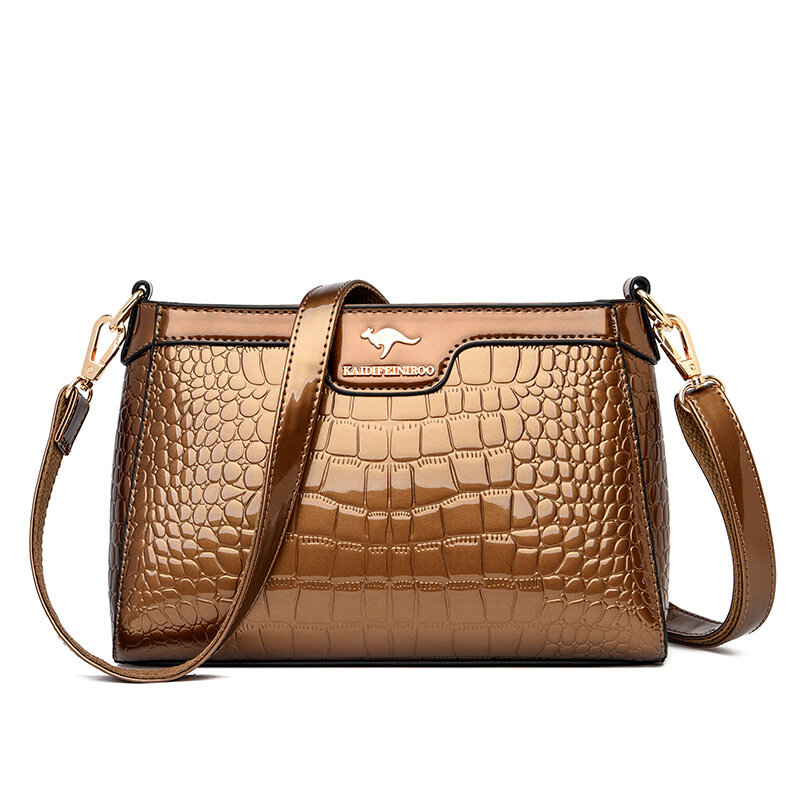Women's bag new 2025 crossbody bag shoulder bag women's patent leather mother's small square bag European and American one-piece drop shipping