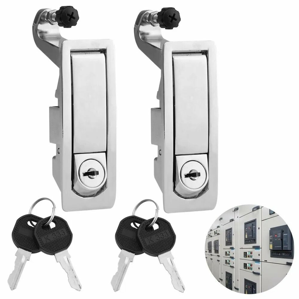 2 шт. цинковые триггерные защелки с 4 ключами и компрессионные замки для электронных устройств (подходят для дверей 0.04-0.94 дюйма)