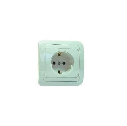 Розетка Makel "Mimoza", 1 место, 16 А, IP20, с заземлением, керамика, белая