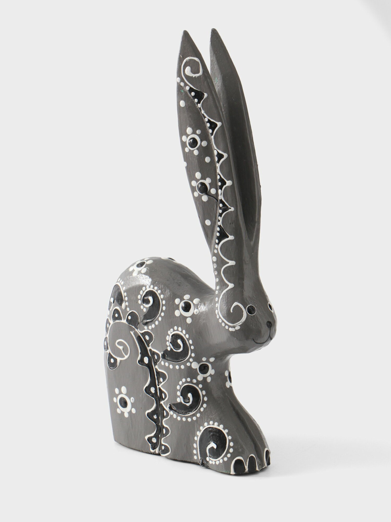 Сувенир "Заяц", 10x3x24 см, дерево, цвет: серый, форма фигуры: кролик/заяц