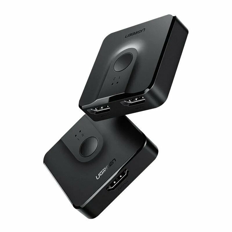 Переключатель UGREEN CM217 (50966) 2 In 1 Out HDMI Switcher 4K@60Hz. Цвет: черный