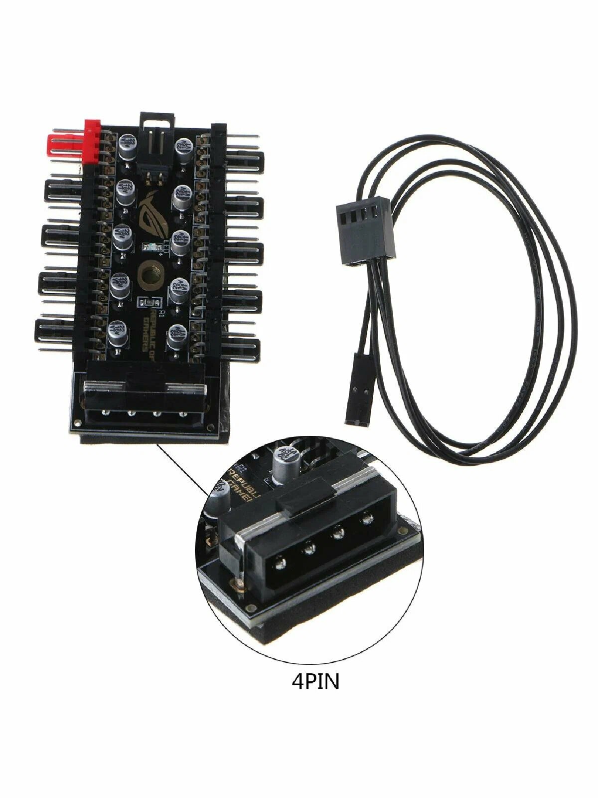 Контроллер вентиляторов 10 каналов 4pin PWM BXBA-XD-BA, питание molex