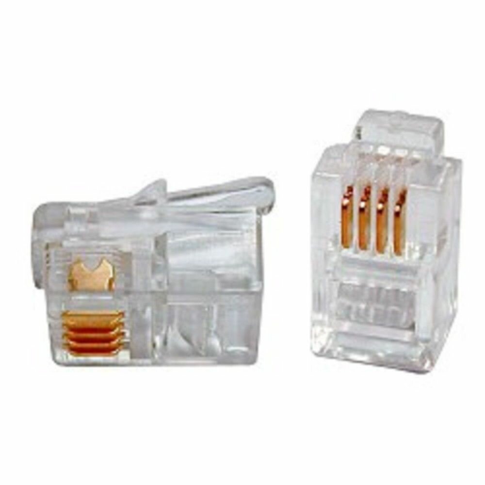 Gembird Коннектор коннектор телефонный RJ11 RJ9 4P4C, 3m" 100 шт. MP - 4p4c