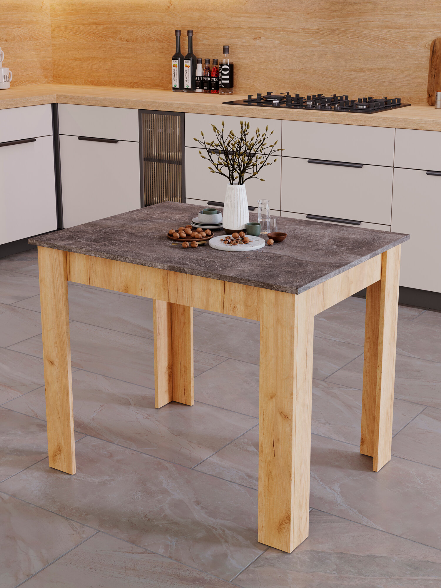 Стол кухонный ТриЯ "Промо тип 1", ЛДСП, 90x67x73 см, современный стиль