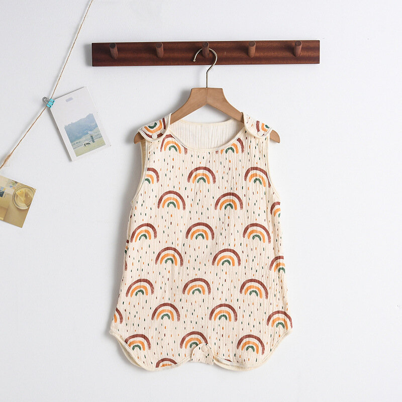 Спальный мешок для новорожденных, детский спальный мешок из марли, тонкое анти-ударное одеяло для детей весной и летом, универсальные пижамы для детей на все сезоны