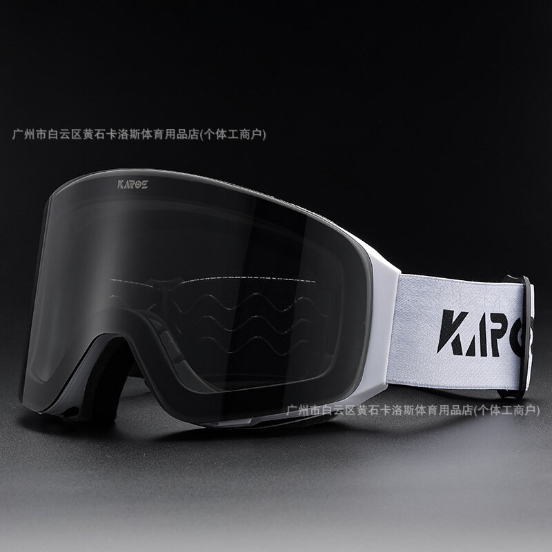 2026KAROS Складные лыжные очки с большим цилиндром, двойным слоем, антизапотевающие очки для сноуборда и лыж для мужчин и женщин с близорукостью
