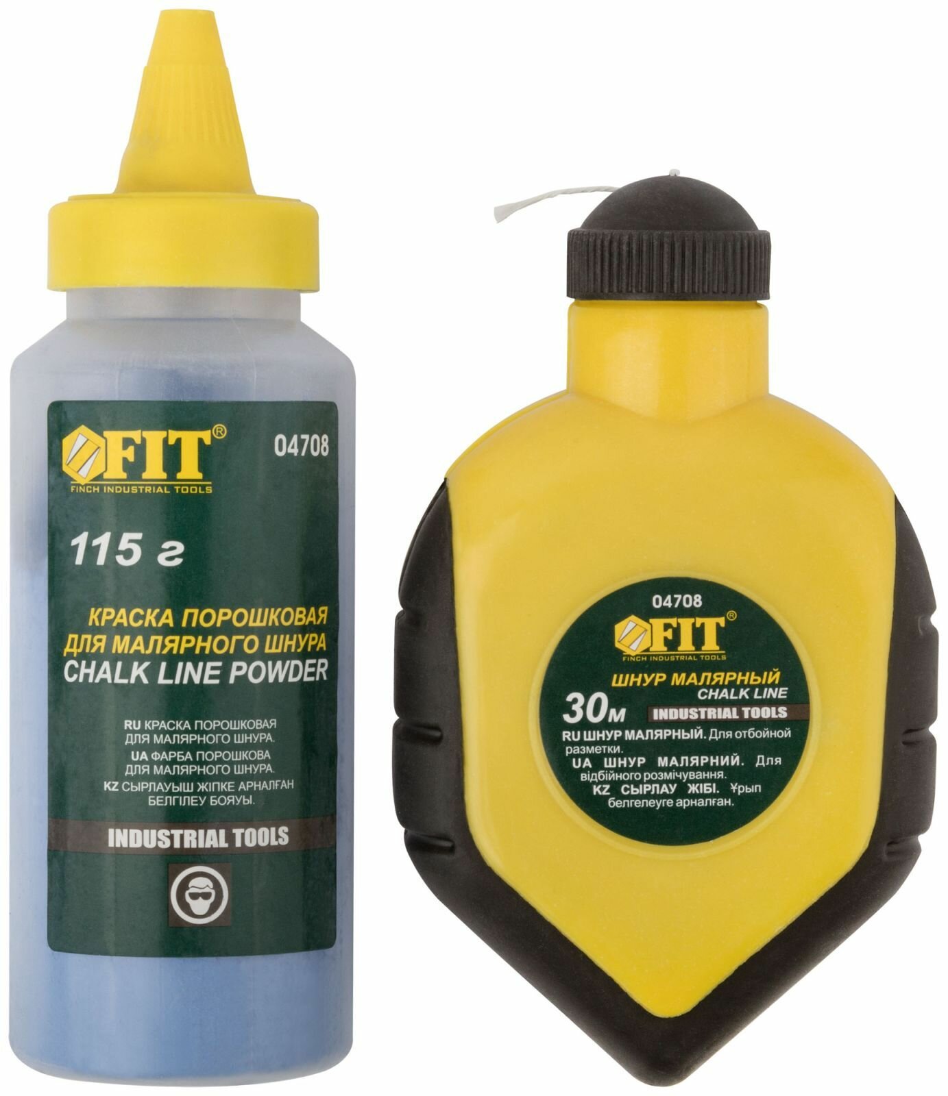 Шнур малярный Fit отбойный, длина 30 м, с краской для разметки 115 г