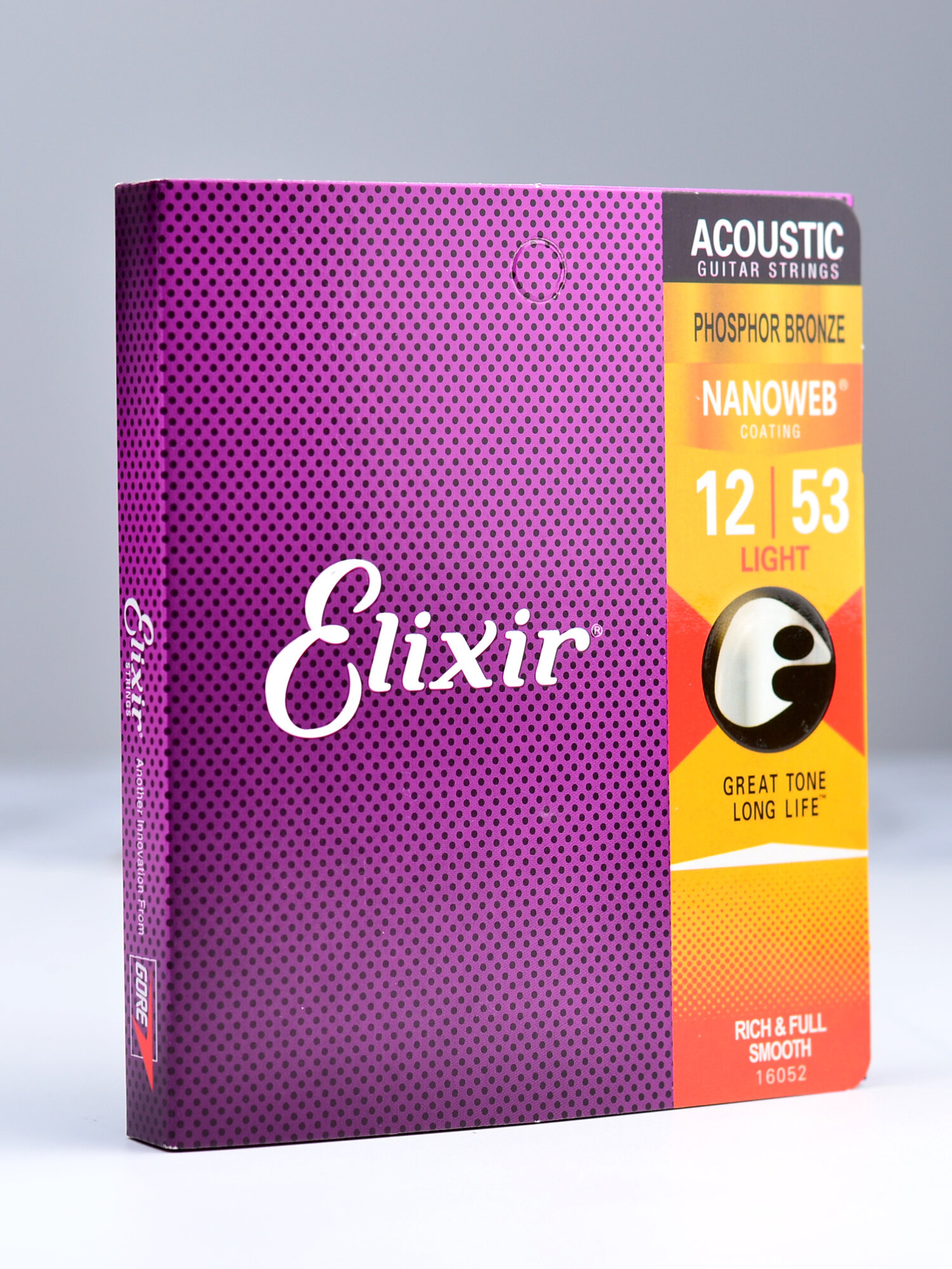 Струны для акустической гитары Elixir 16052 Nanoweb Phosphor Bronze, 12-53