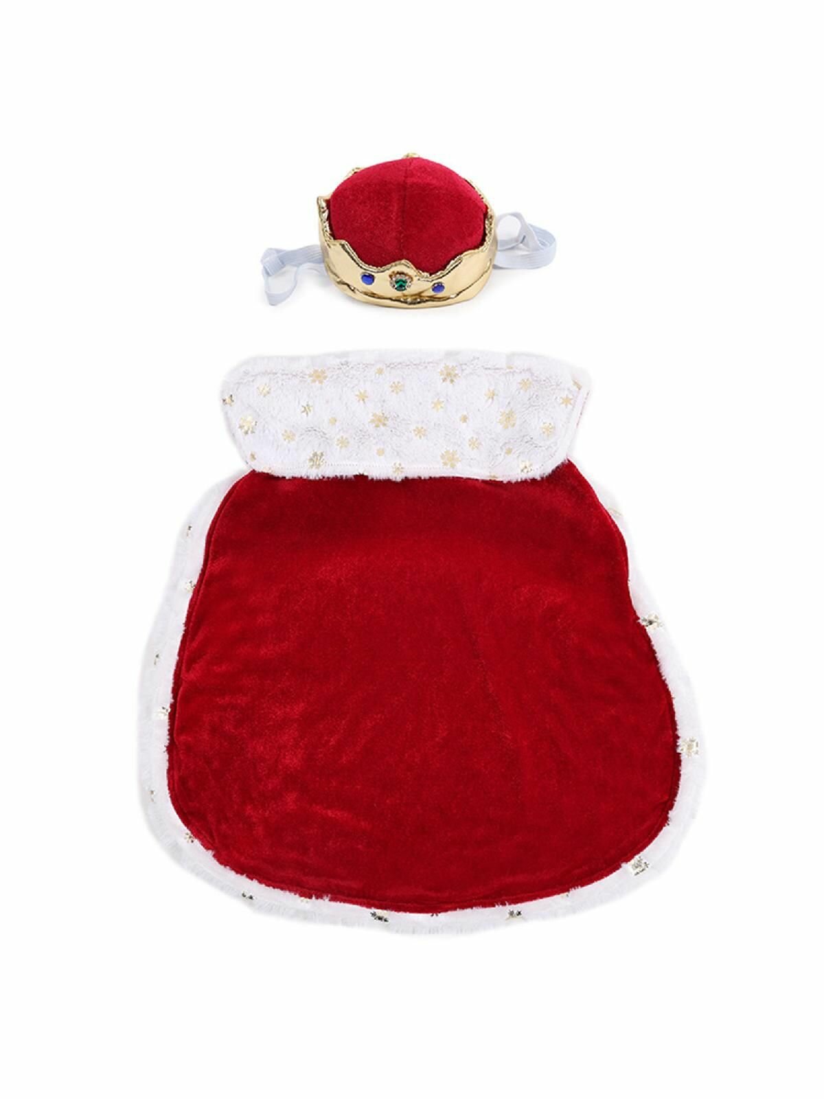 (1 набор) Комплект для питомца Корона - красный - S