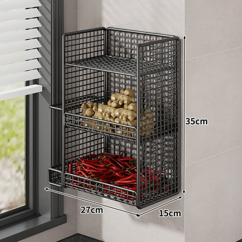 Артефакт для хранения лука, кухонная полка для лука, имбиря и чеснока, настенная корзина для хранения овощей, многофункциональная полка для фруктов и овощей