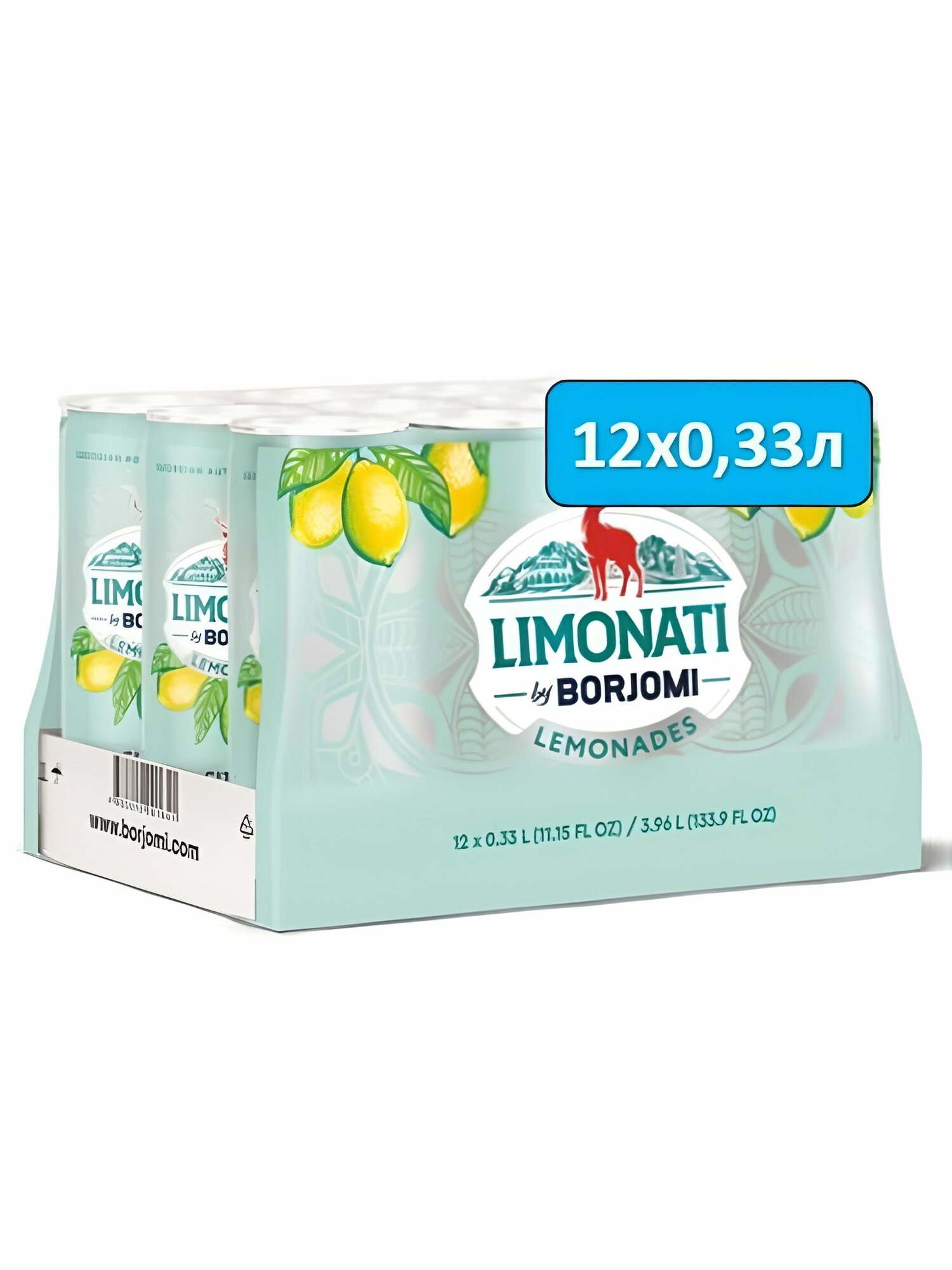 Напиток Borjomi Limonati Цитрус, газированный, Жб, 330мл x 12 шт