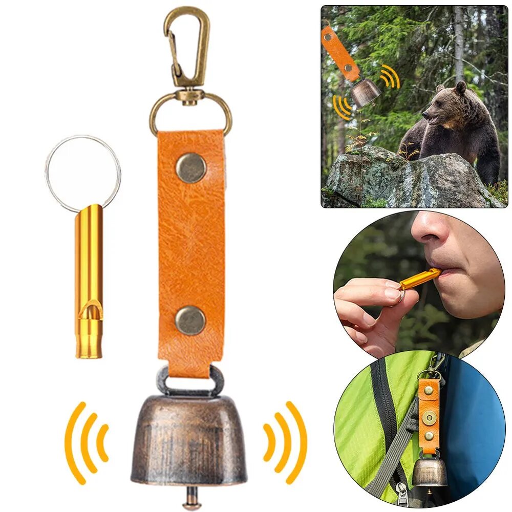 Медвежий колокольчик, с аварийным свистком, аксессуары для кемпинга и походов на открытом воздухе